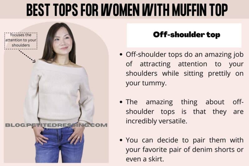 What style tops look good on women with a muffin top