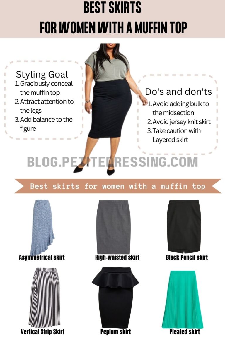 The Complete Skirt Guide for Women With A Muffin Top - Petite Dressing