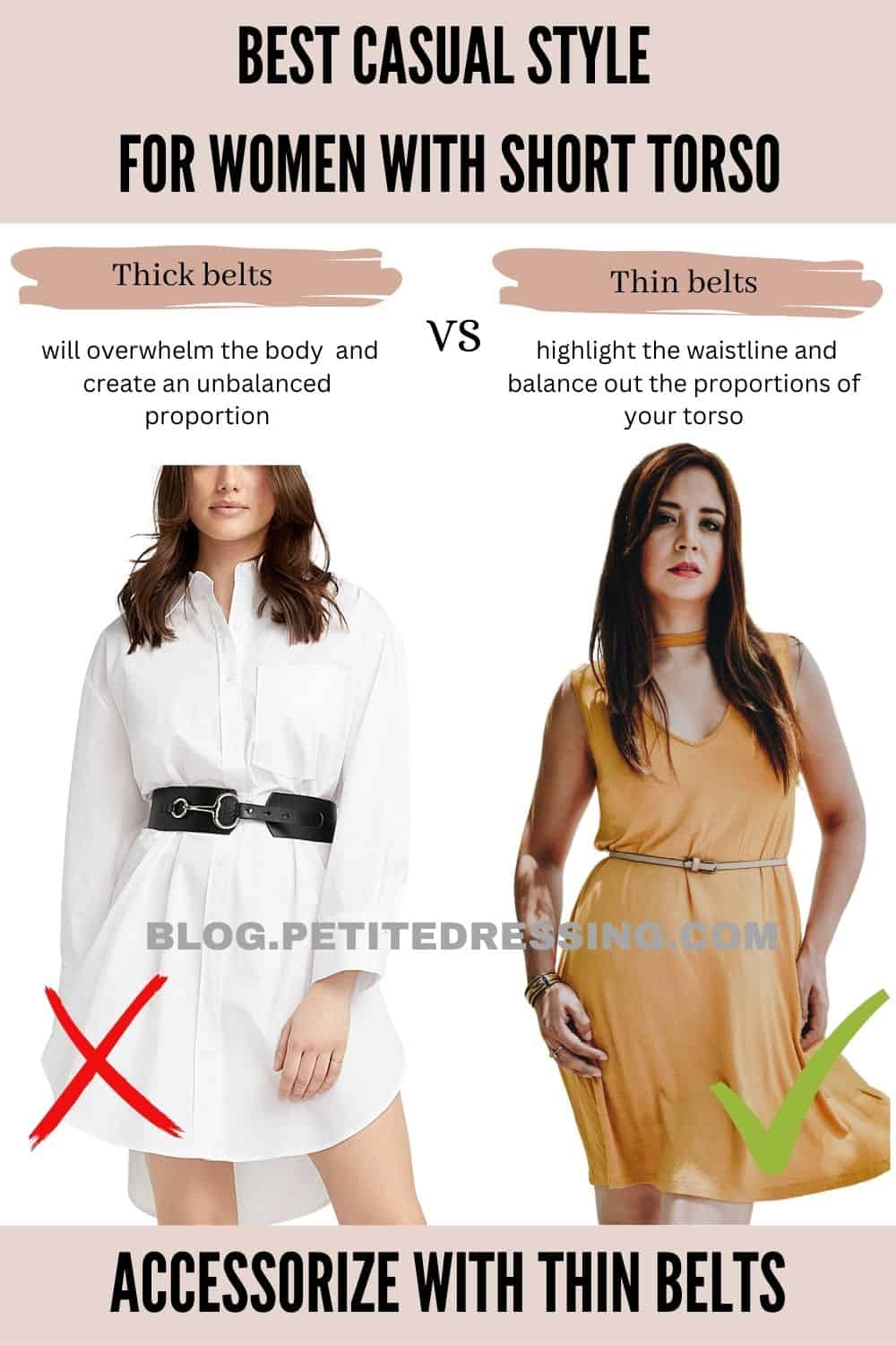 Casual style guide for women with a short torso