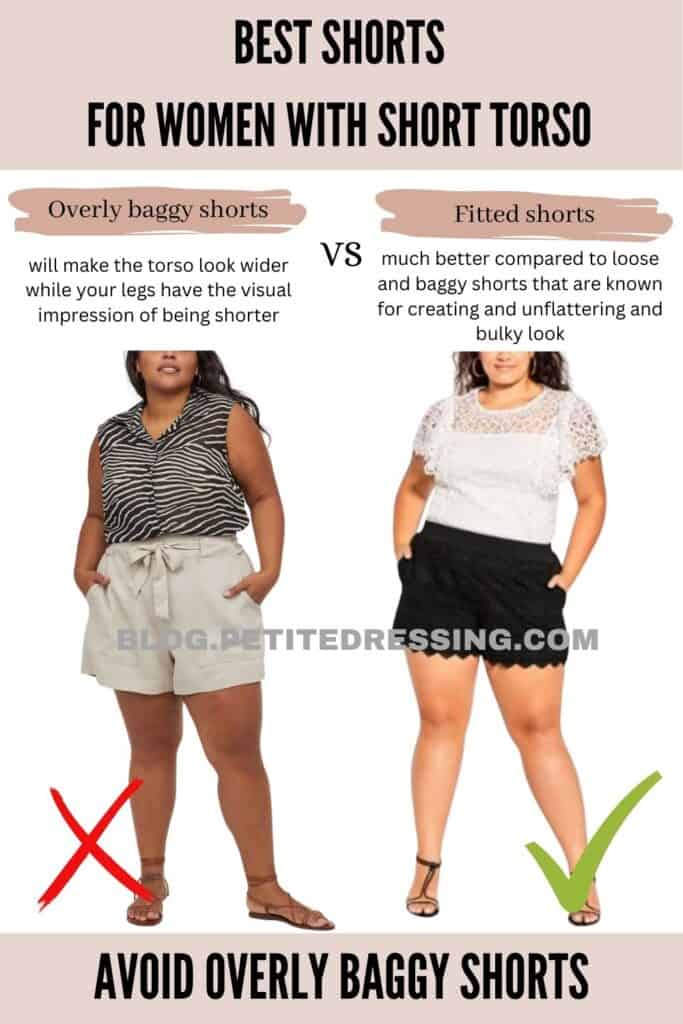 Shorts guide for women with a short torso