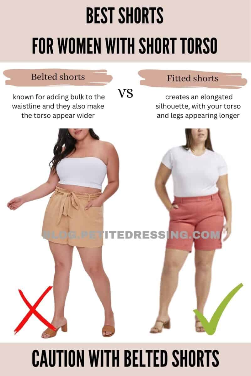 Shorts guide for women with a short torso