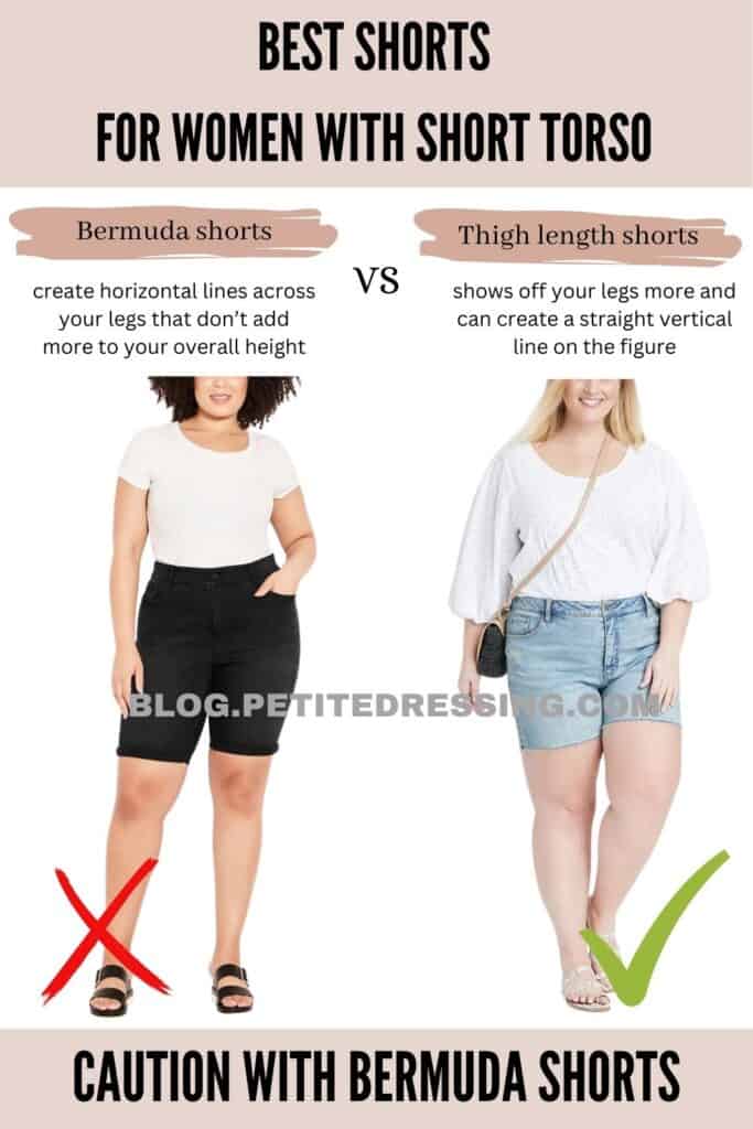 Shorts guide for women with a short torso