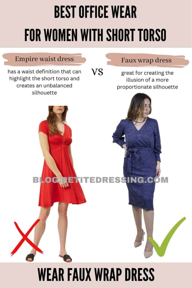 Officewear guide for women with a short torso