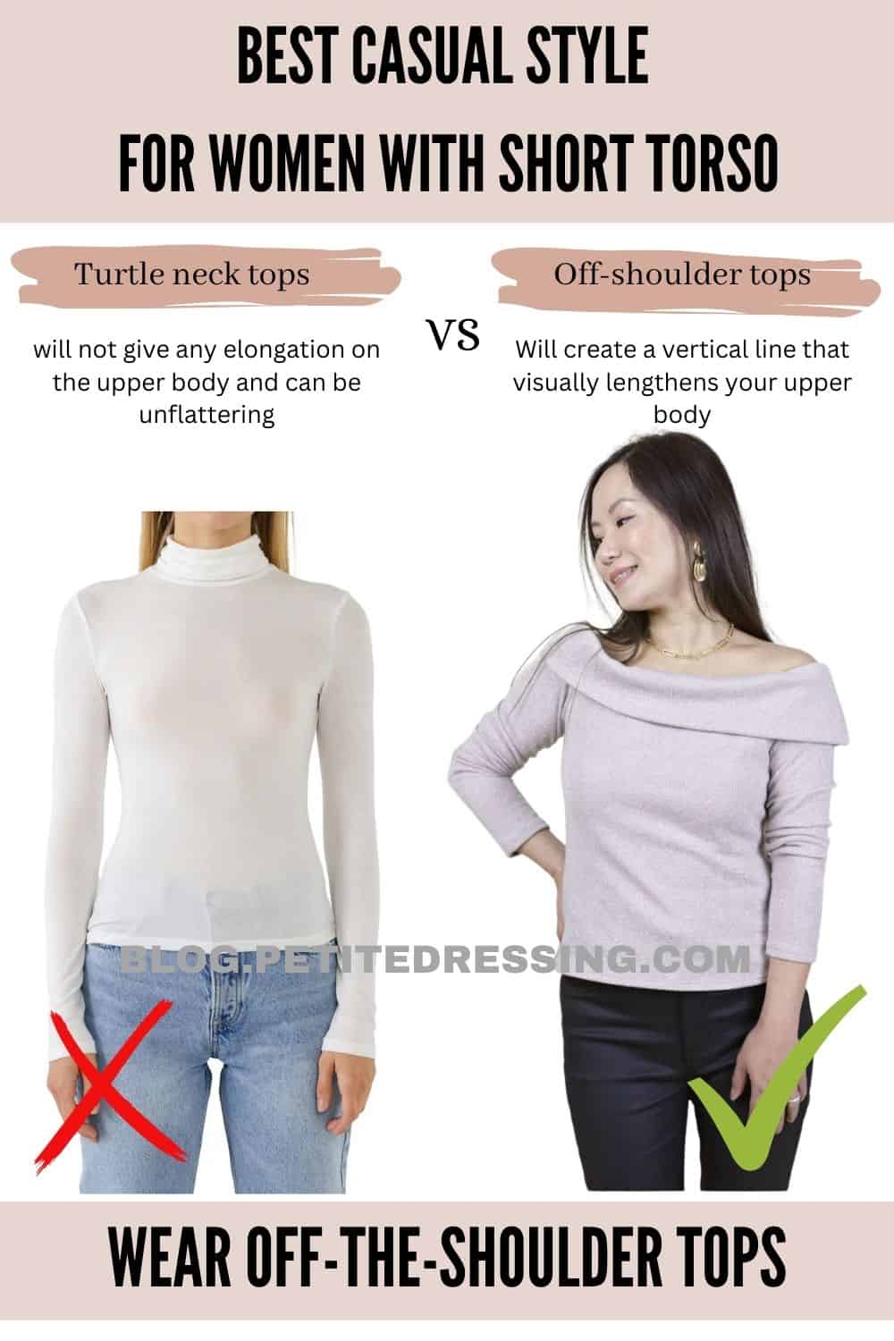 Casual style guide for women with a short torso