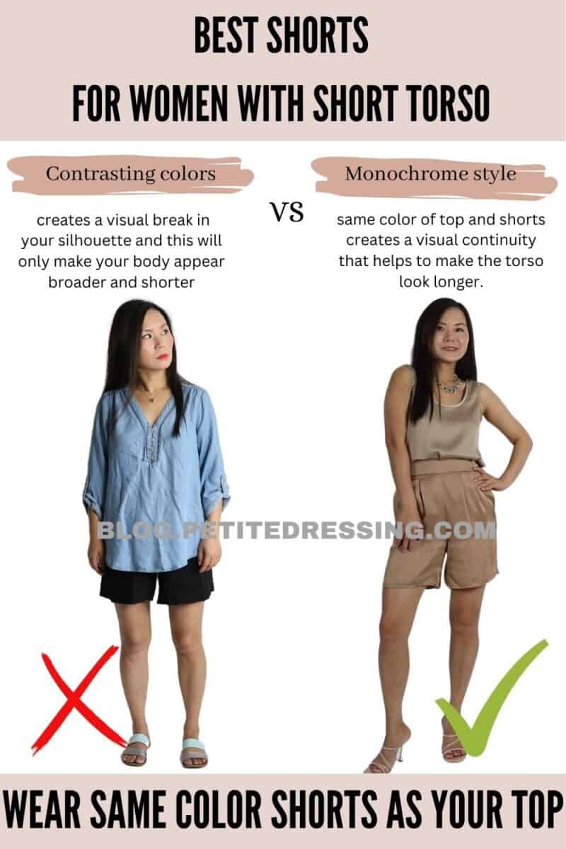 Shorts guide for women with a short torso