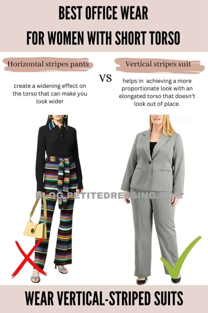 Officewear guide for women with a short torso