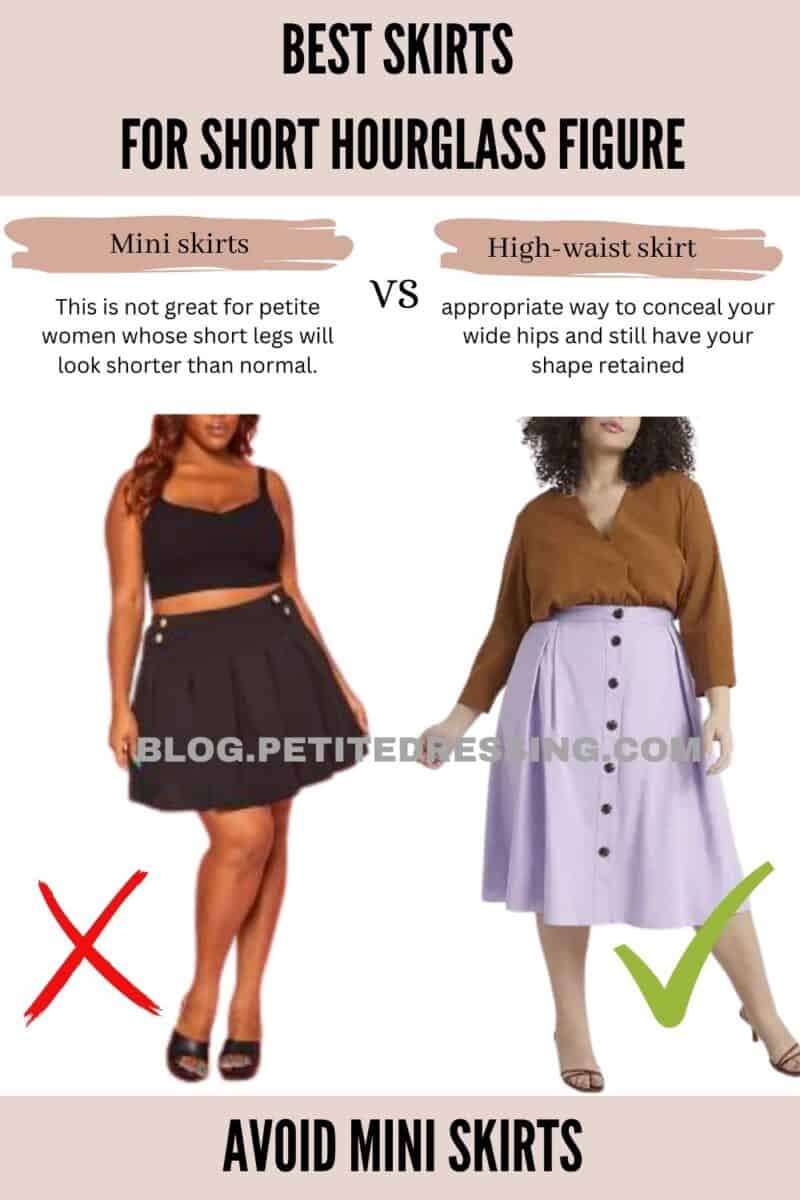 Skirts guide for short hourglass figure