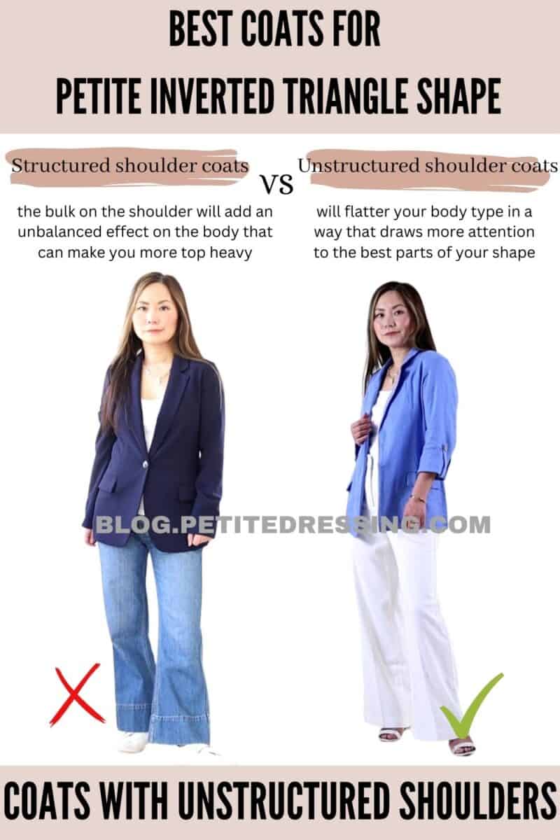 Coats guide for Petite Inverted Triangle Shape