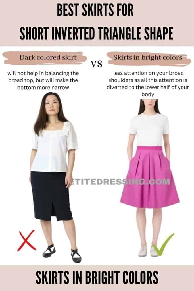 Skirts guide for petite inverted triangle shape