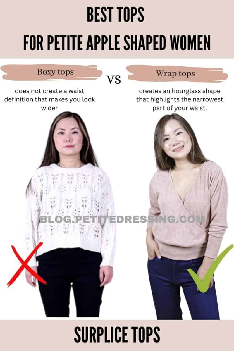 Tops guide for petite apple shape