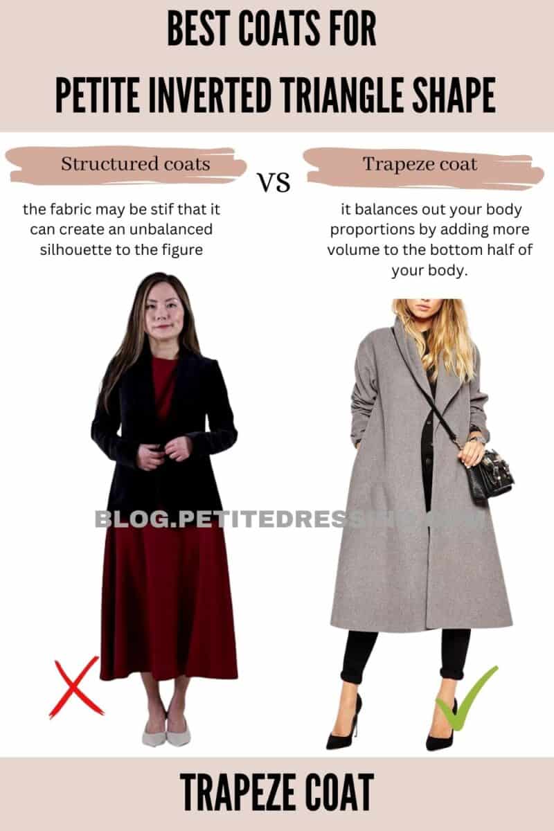 Coats guide for Petite Inverted Triangle Shape