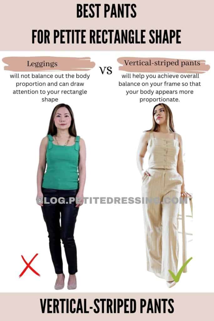 The Pants Guide for Petite Rectangle Shape
