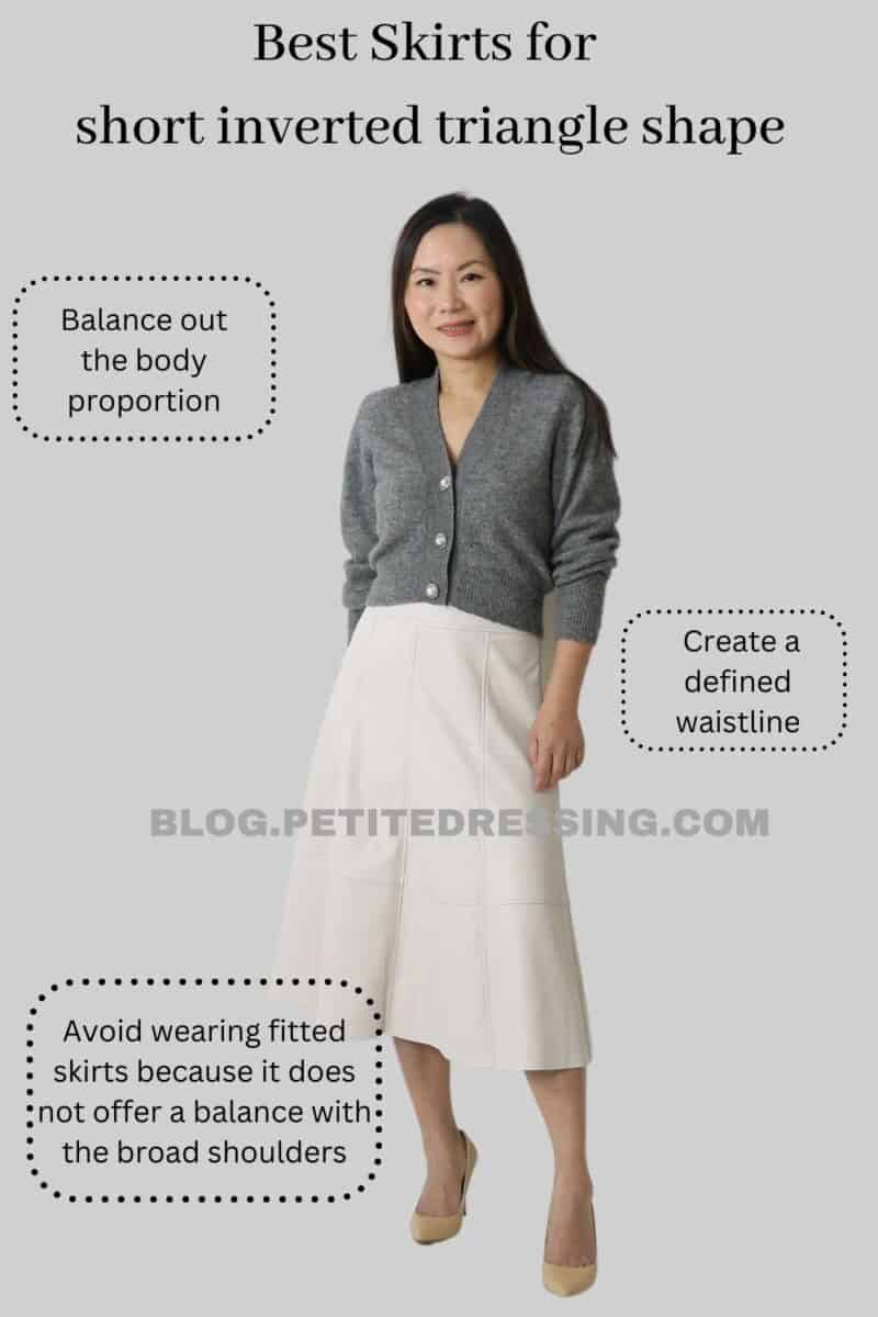 Skirts guide for petite inverted triangle shape