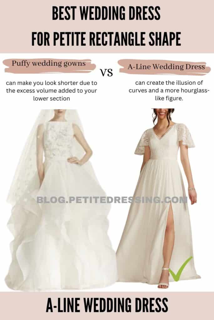 Wedding Dress Style Guide for Petite Rectangle Shape