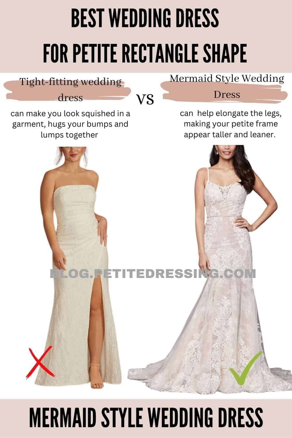 Wedding Dress Style Guide for Petite Rectangle Shape